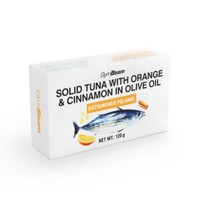 GymBeam Tuňák v olivovém oleji s pomerančem a skořicí - Balení (g): 25 ...